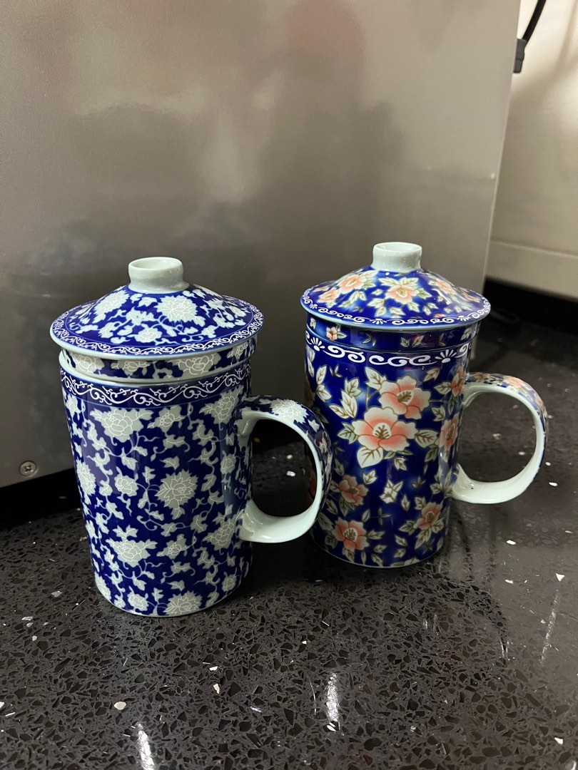 Two tea mugs with infuser, Furniture & Home Living, Kitchenware ...