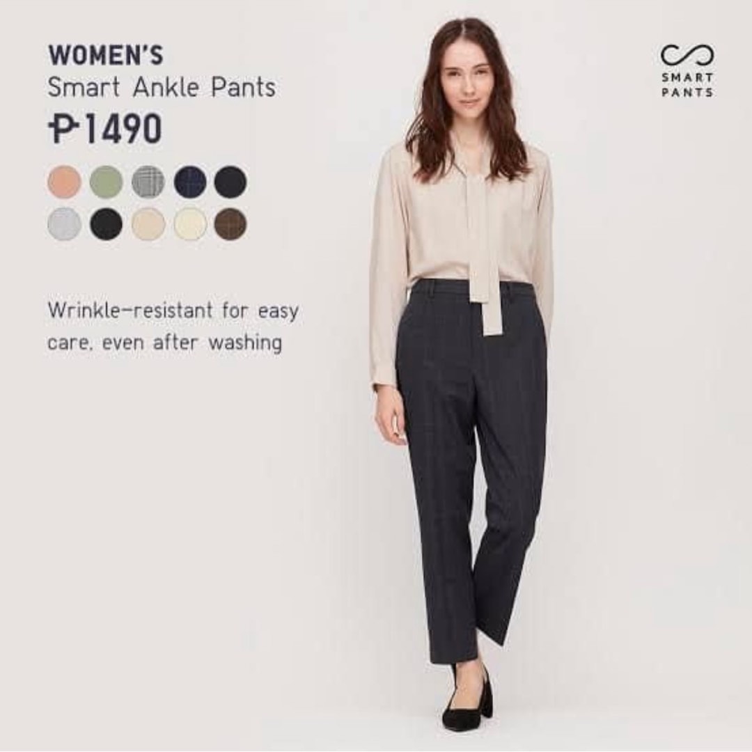 UNIQLO window pane smart pants, Women's Fashion, Bottoms, Other Bottoms ...