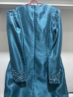 Peace Collection Modern Kurung in Teal, Women's Fashion, Muslimah ...