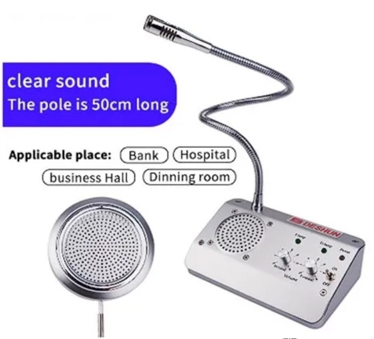 Window Counter Intercom Interphone System, Dual-Way Talk Anti ...
