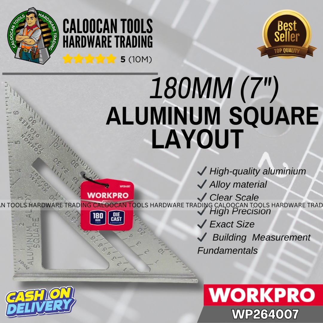 WORKPRO 180mm (7") Aluminum Square Layout Tool (WP264007), Commercial ...