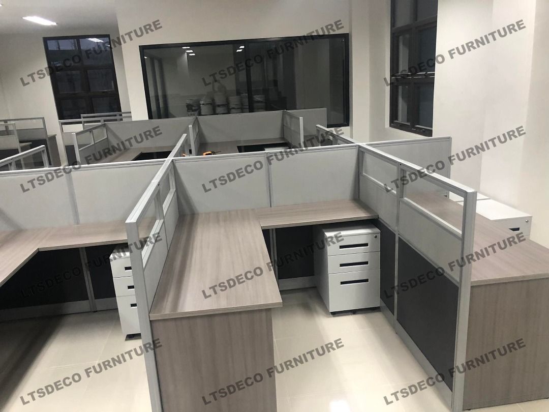 Workstation cubicle L-shape | office partition | office furniture ...