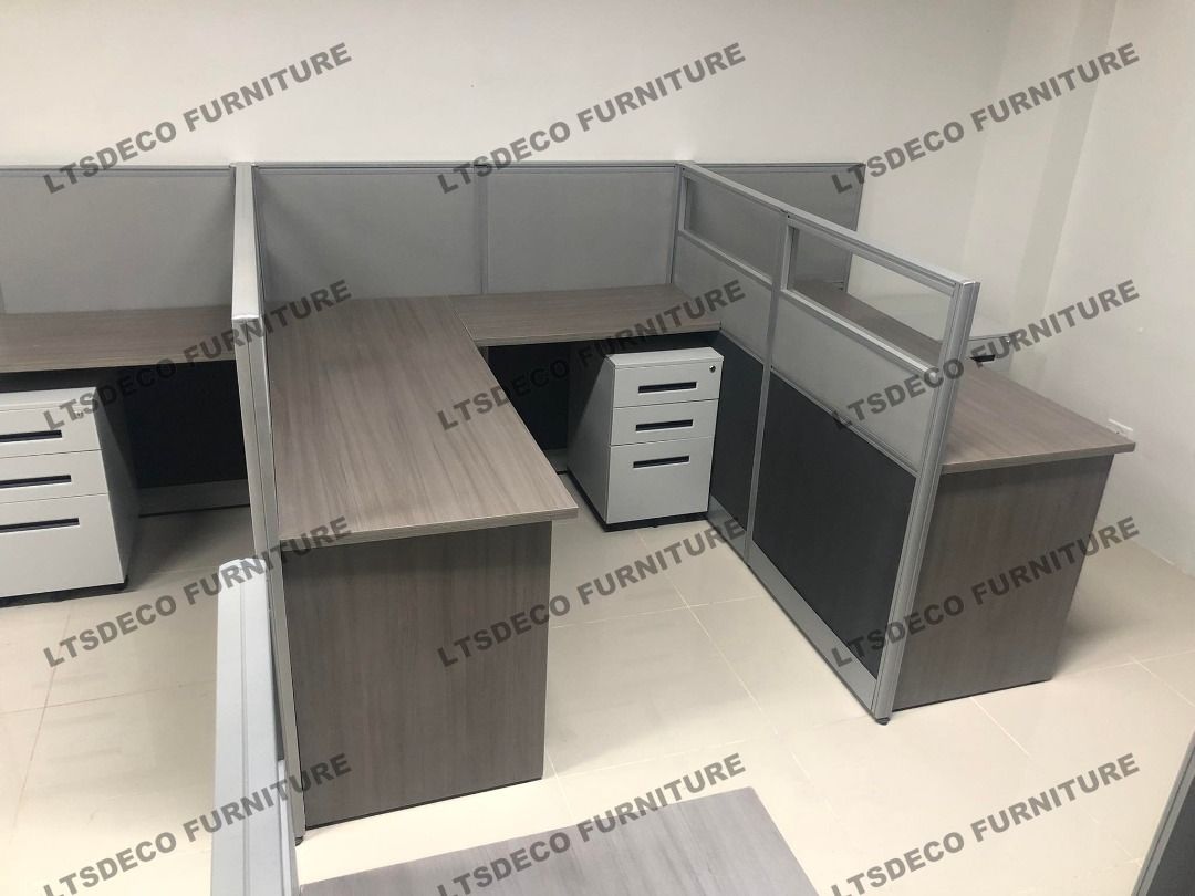 Workstation cubicle L-shape | office partition | office furniture ...