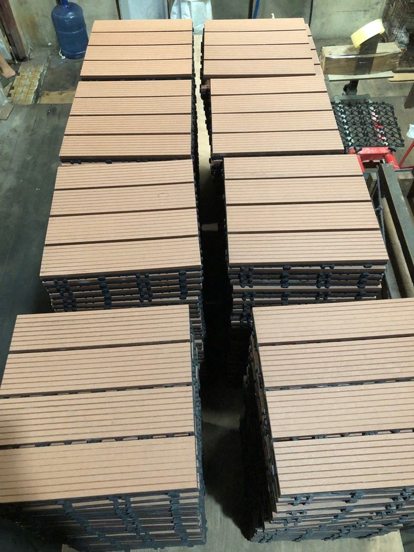 WPC Interlocking Floor Deck DIY 30x30cm, Furniture & Home Living, Home ...