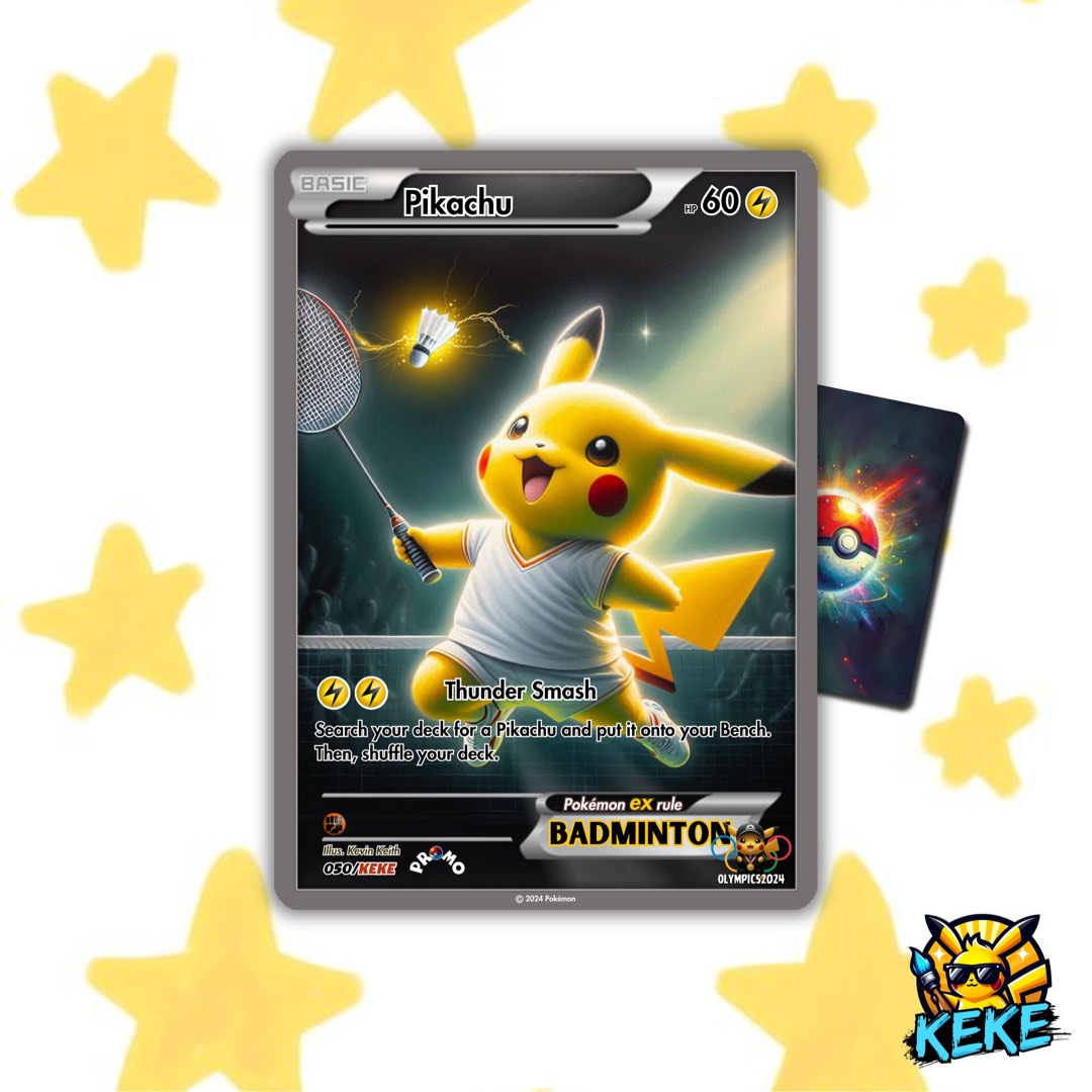 050/KEKE - Pikachu (Badminton), Hobbies & Toys, Toys & Games on Carousell