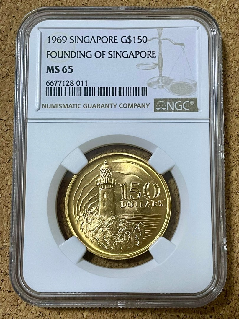 1969 Founding of Singapore - Lighthouse $150 Dollar Gold Coin (NGC MS65 ...