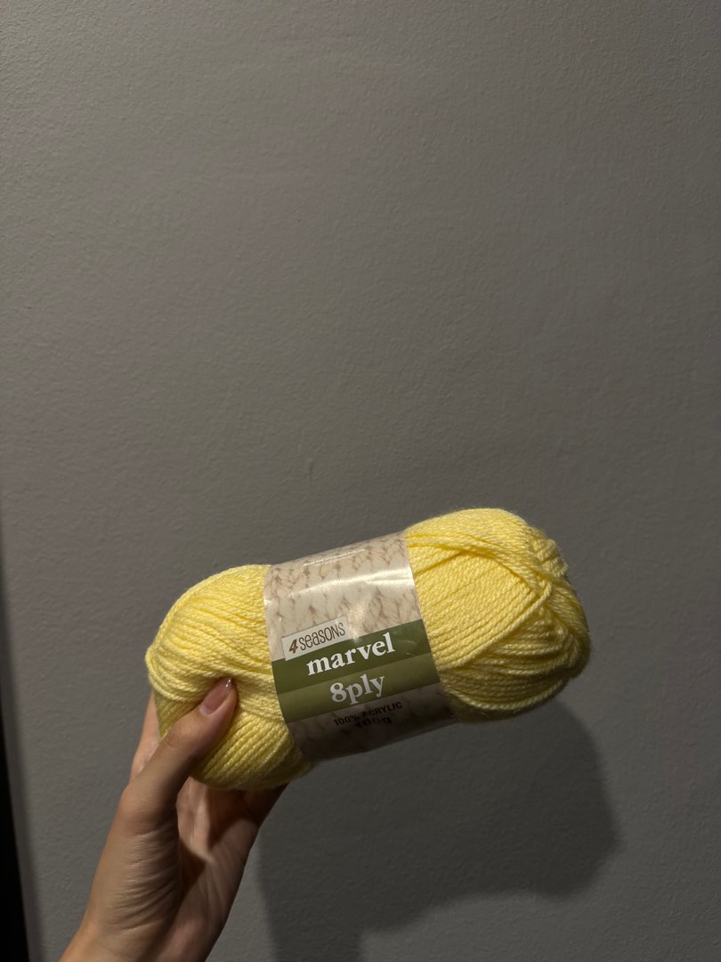 4 seasons marvel yarn 100g in yellow, Hobbies & Toys, Stationery ...