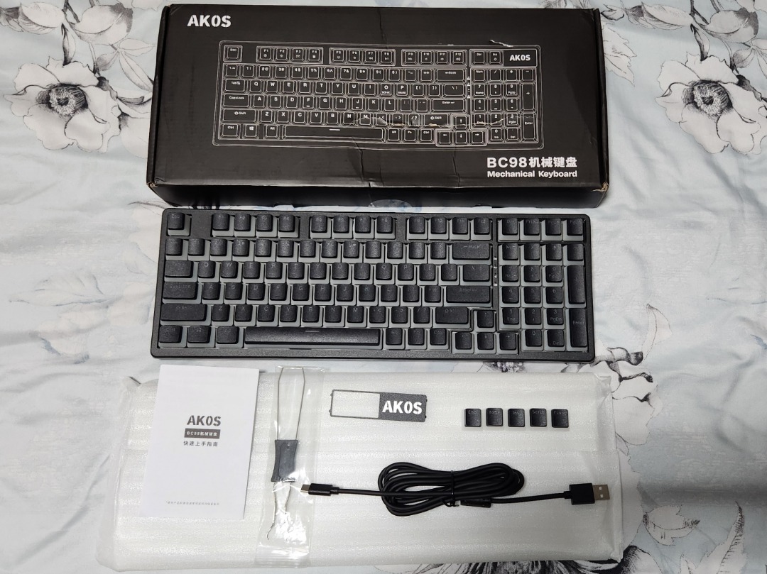 Customised Akos BC98 Gasket Hot-Swappable RGB Tri-mode (Bluetooth/2.4G/Wired) 98 Keys Mechanical ...