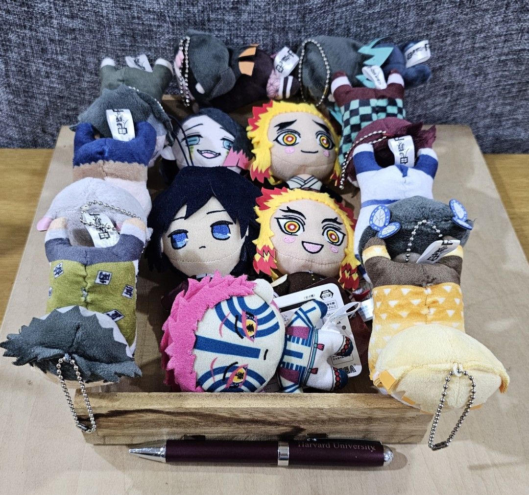 Anime Demon Slayer characters 7 plush clippers and 4pc plush keychains ...