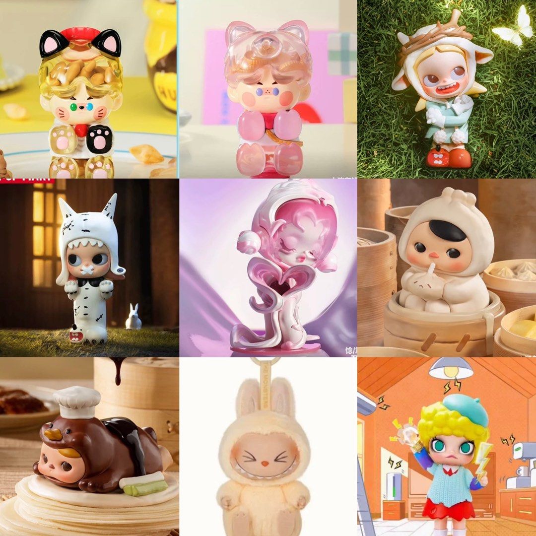 Assorted popmart designs sp trust ,pino, pucky steamed bun, Labubu v2 ...