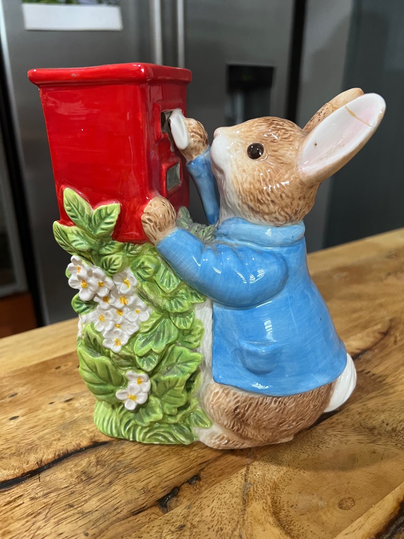 Beatrix Potter Peter Rabbit posting a letter money box tabung, Hobbies ...