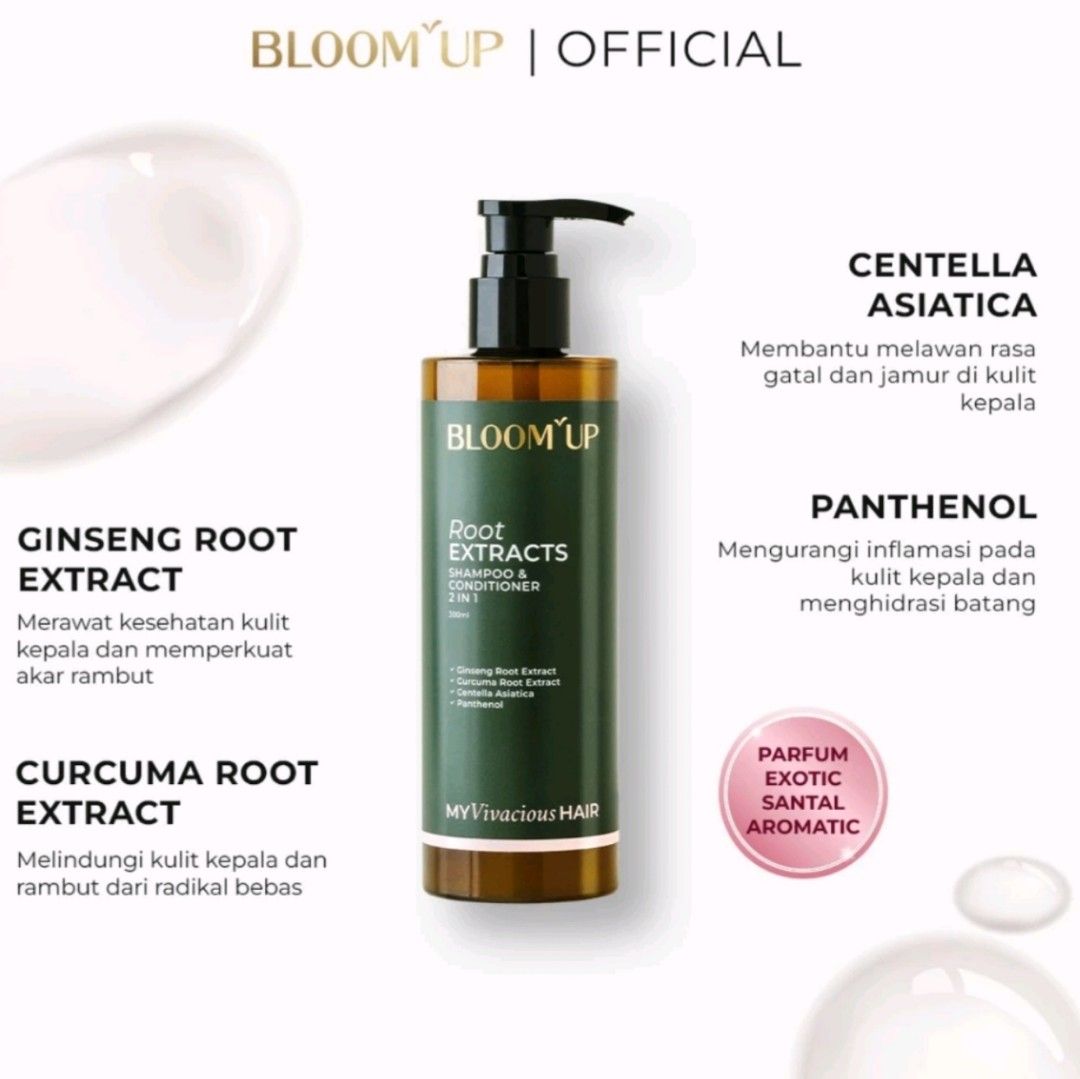 Bloom Up Root Extracts Shampoo & Conditioner Anti Rontok 2 in 1 ...