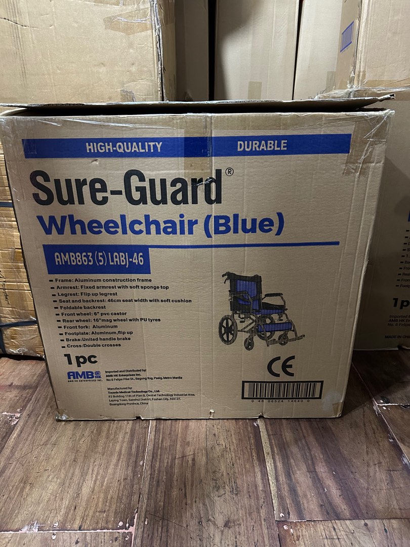 Blue Travel wheelchair Sureguard, Health & Nutrition, Medical Supplies ...