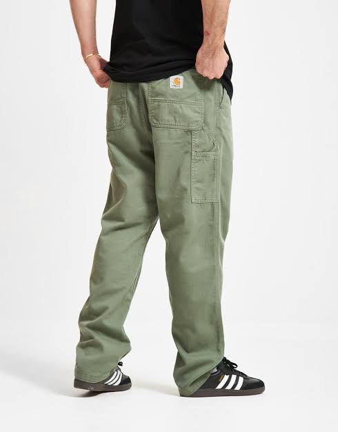 Carhartt WIP Ruck single knee green dollar sz 32 fit 34, Fesyen Pria ...