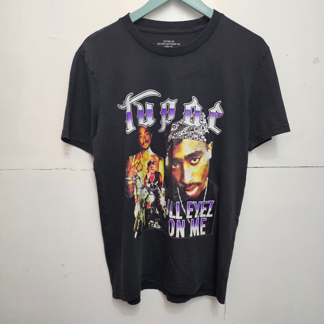 CO Relaxed Fit Tupac Band Shirt, Women's Fashion, Tops, Shirts on Carousell