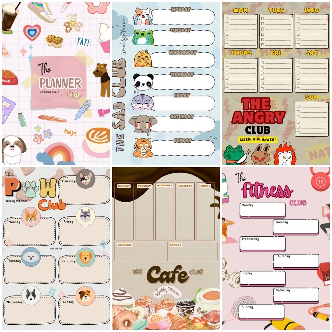 Digital Art Weekly Planner Canva Made, Hobbies & Toys, Stationary ...