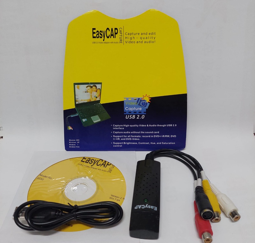 EasyCap USB 2.0 Capture Card Video TV DVD VHS Audio Capture Card 3 in 1 VHS to DVD Adapter ...