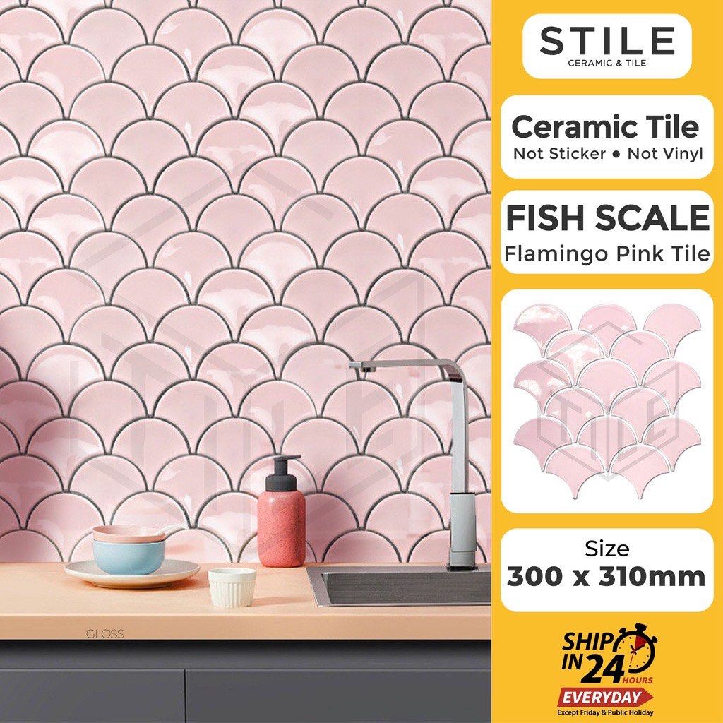 Fish scale tiles backsplash, Furniture & Home Living, Home Decor, Wall ...