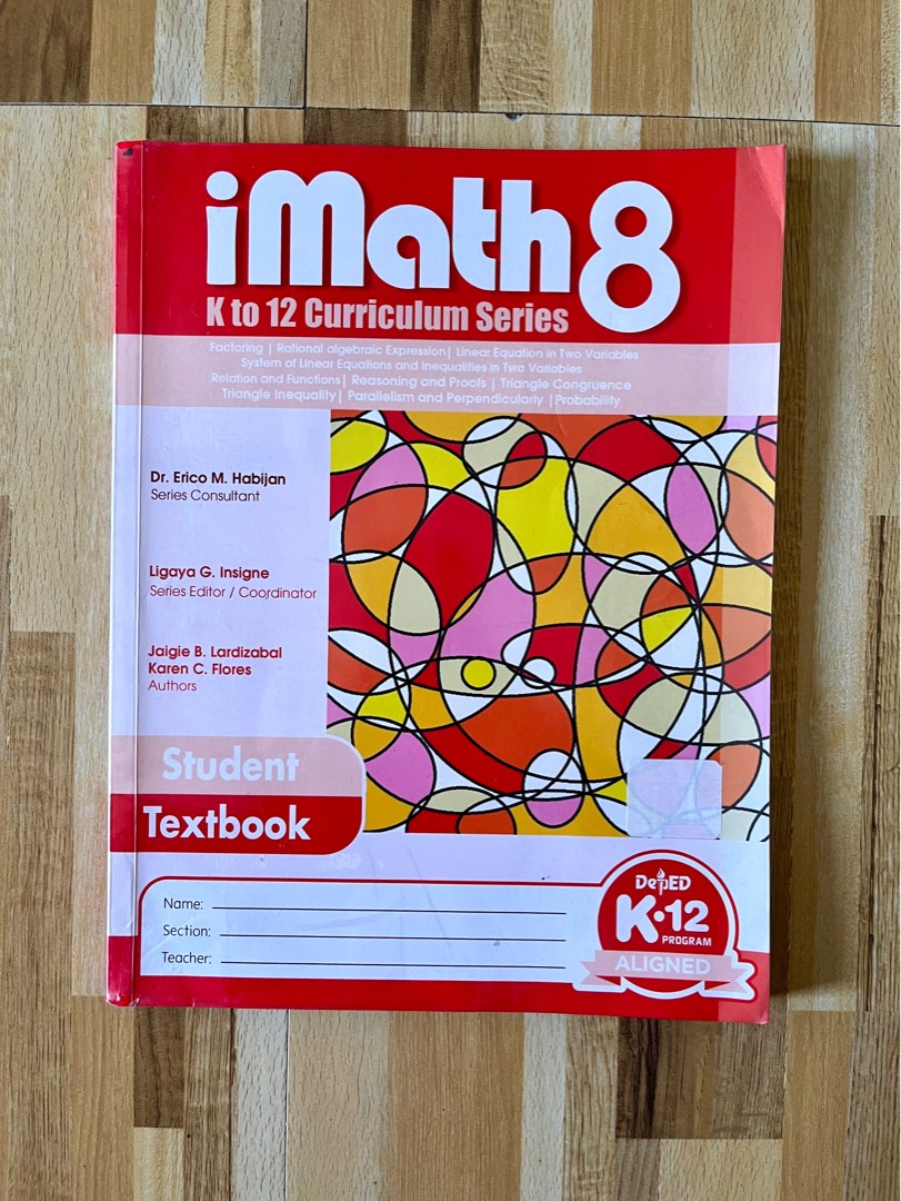 Grade 8 iMath 8 Textbook, Hobbies & Toys, Books & Magazines, Textbooks ...