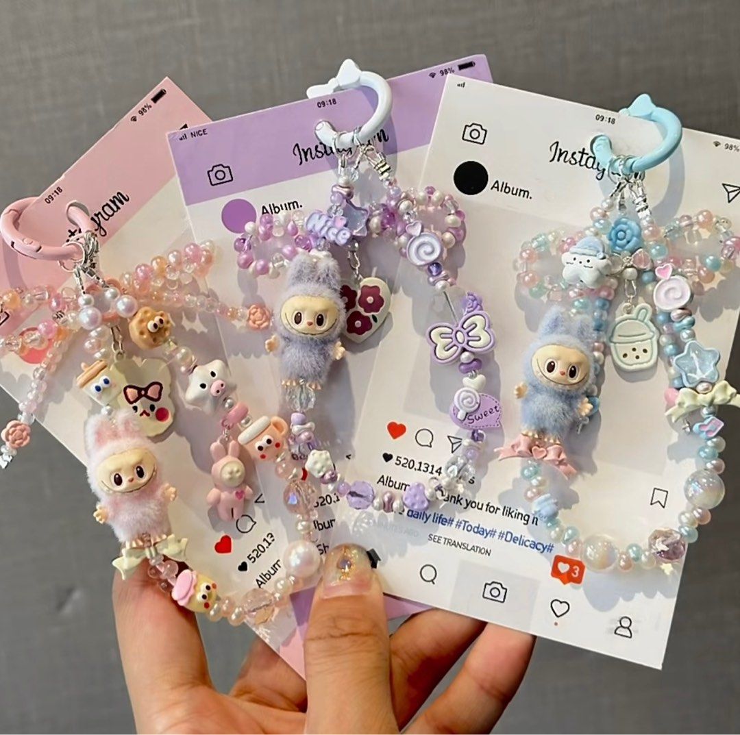 Labubu phone charm keychain, Hobbies & Toys, Toys & Games on Carousell
