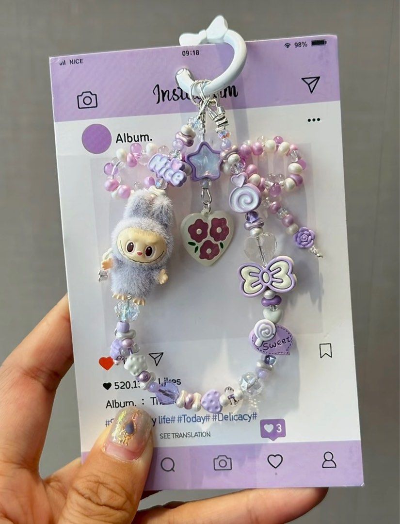 Labubu phone charm keychain, Hobbies & Toys, Toys & Games on Carousell