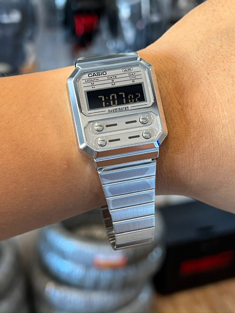 Legit Casio Watch A100WE-7B - Complete Package, Women's Fashion ...