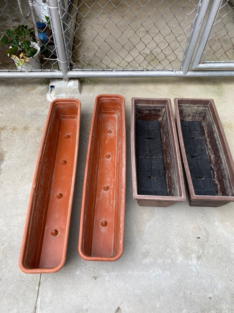 Long plastic planter pot, Furniture & Home Living, Gardening, Pots ...