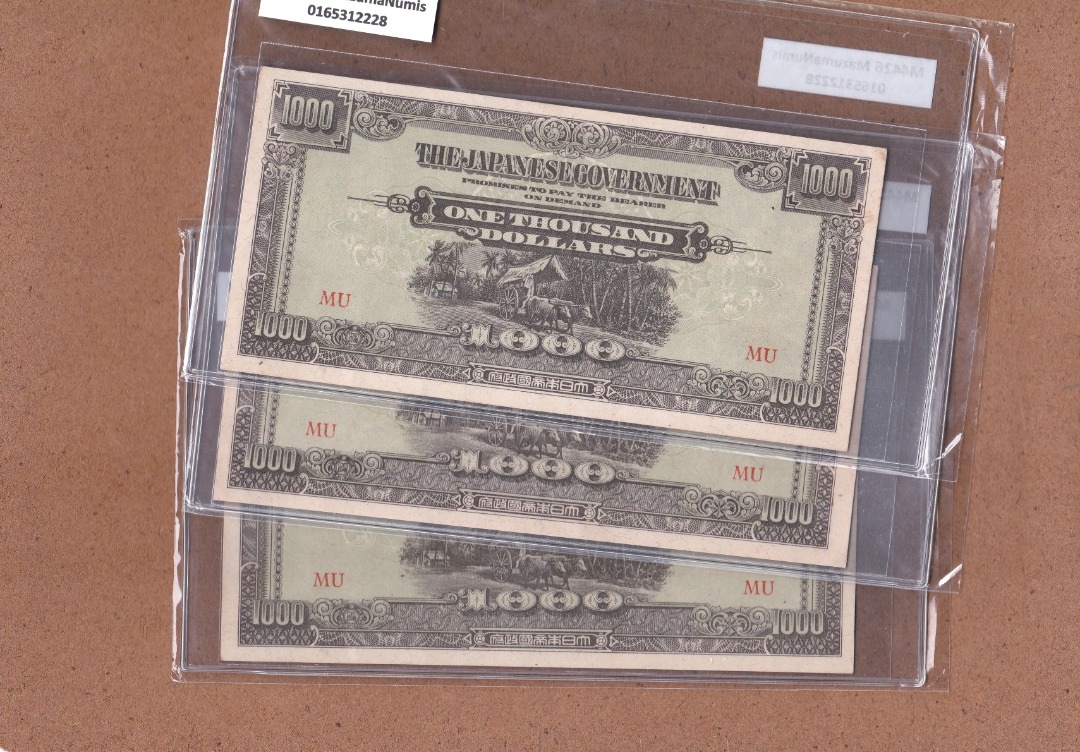 Mazuma M4426/M4428/M4430 Malaya Japanese WWII JIM 1942 $1000 MU @ Different Condition & Price ...