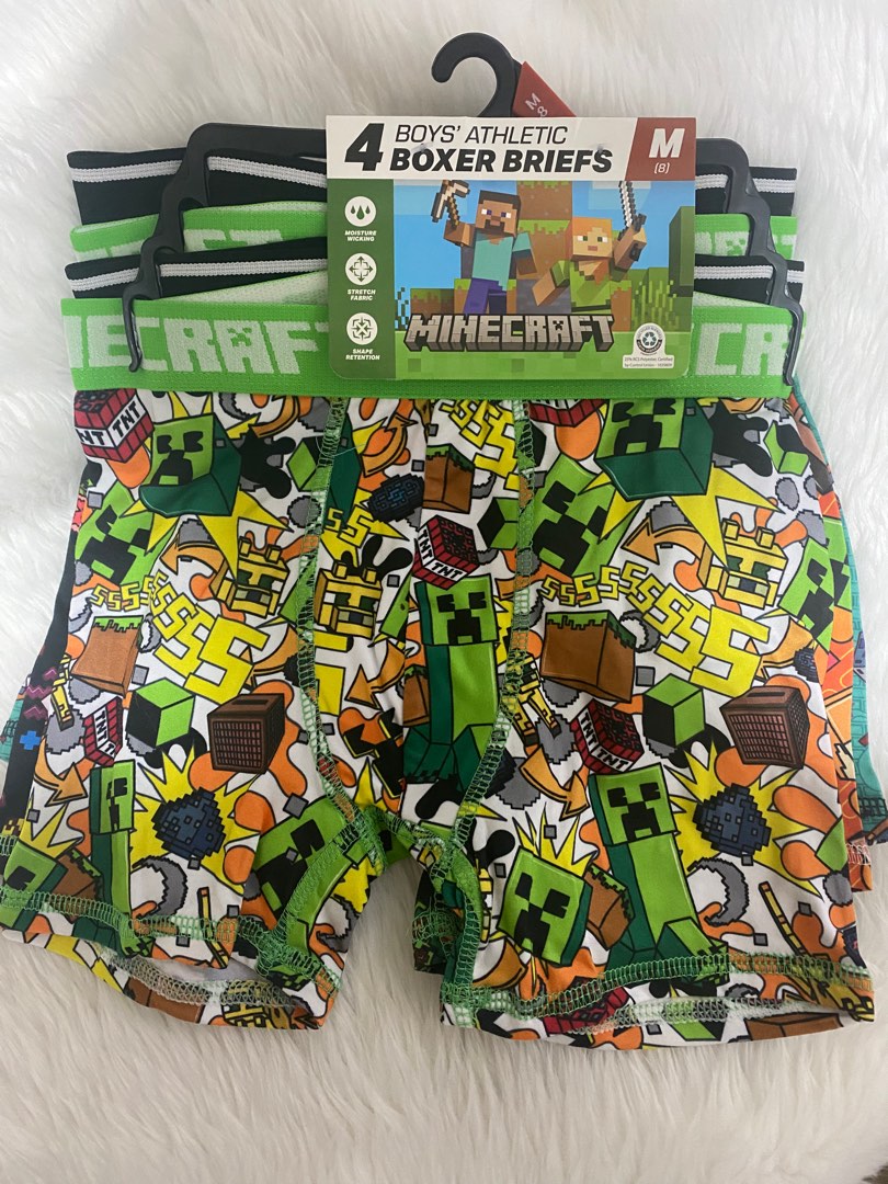 Minecraft Boxers 4pc Set Medium (8yo), Babies & Kids, Babies & Kids ...