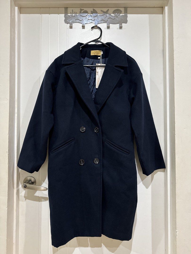 Navy Blue Winter Coat, Women's Fashion, Coats, Jackets and Outerwear on ...
