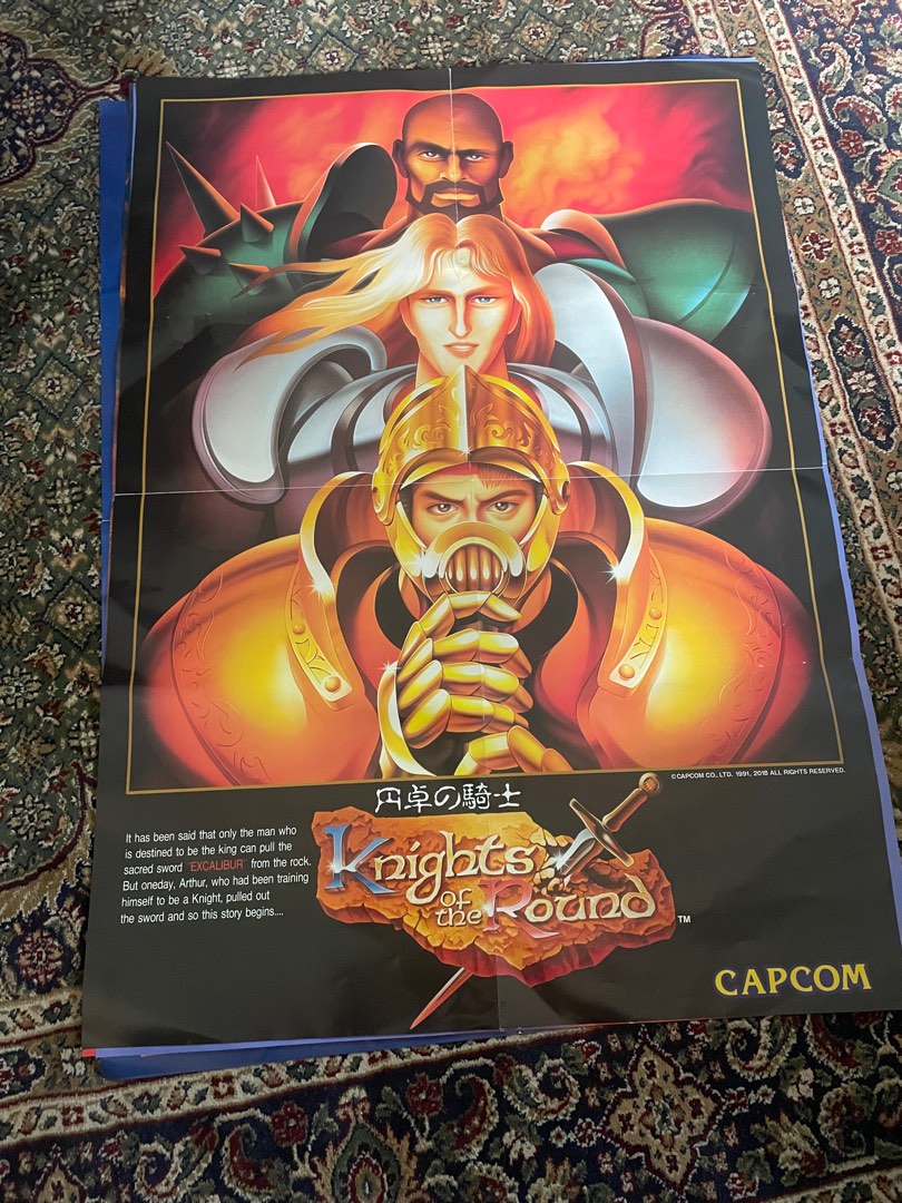 Original capcom arcade poster retro game famicom nes sega knights of ...