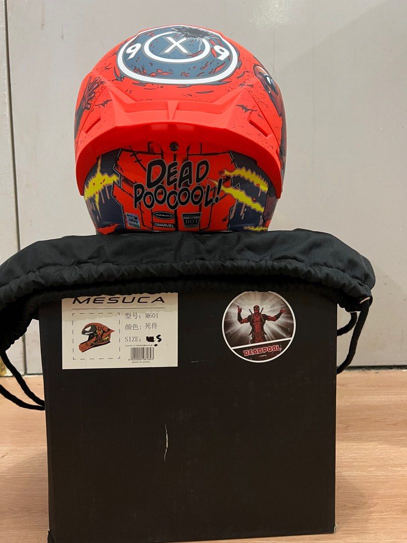 Original Mesuca Deadpool Full Face Helmet, Auto Accessories on Carousell