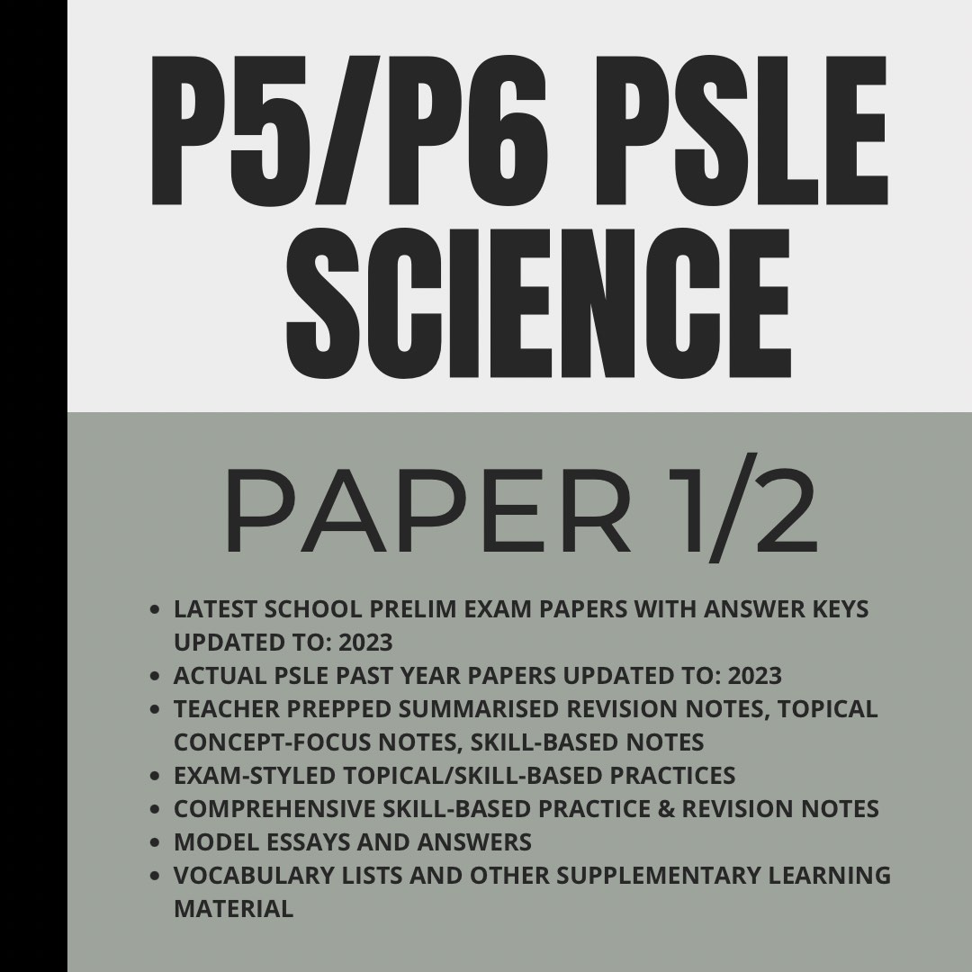 PSLE SCIENCE EXAM PACKAGE|PSLE SCIENCE 0009 UPPER BLOCK P5 P6 SCIENCE ...