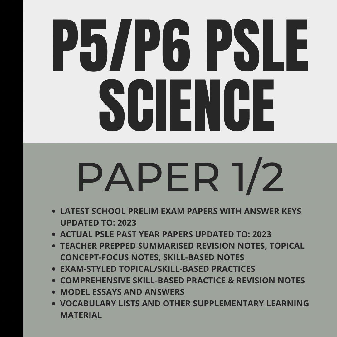 PSLE SCIENCE EXAM PACKAGE|PSLE SCIENCE 0009 UPPER BLOCK P5 P6 SCIENCE ...