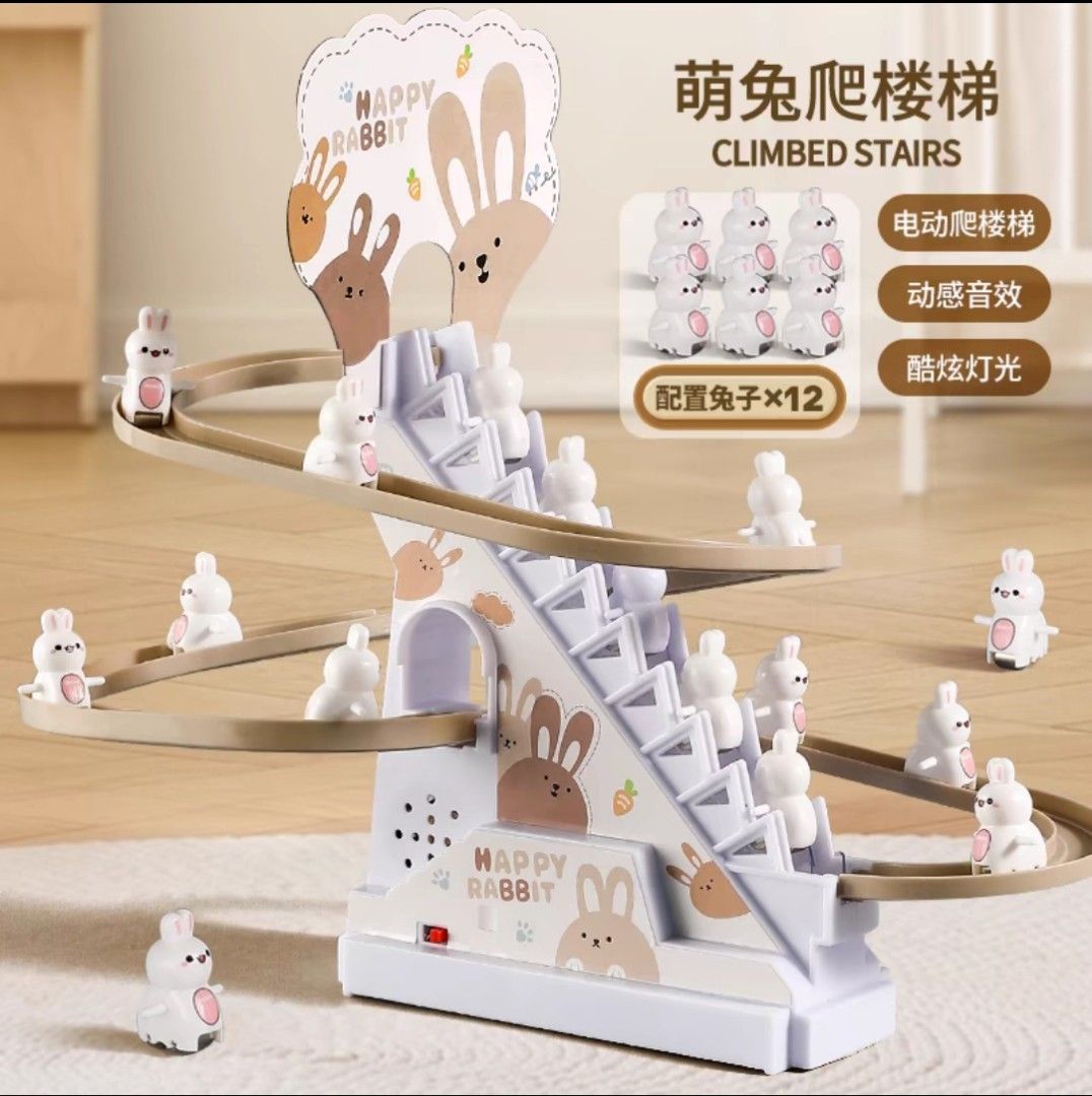 Happy Rabbit/Bunny climbing stairs and sliding toy, Babies & Kids ...