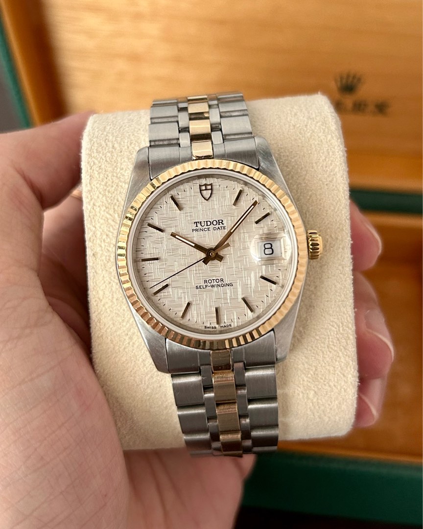 Rare~ Tudor Prince Date Linen Dial with Certificate 74033, Luxury ...