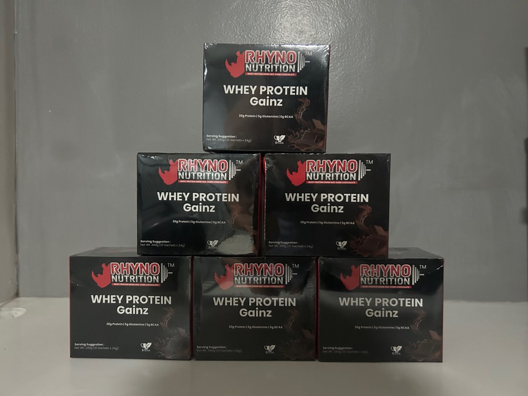 Rhyno Nutrition Whey Protein Gainz 30g Protein, Health & Nutrition ...