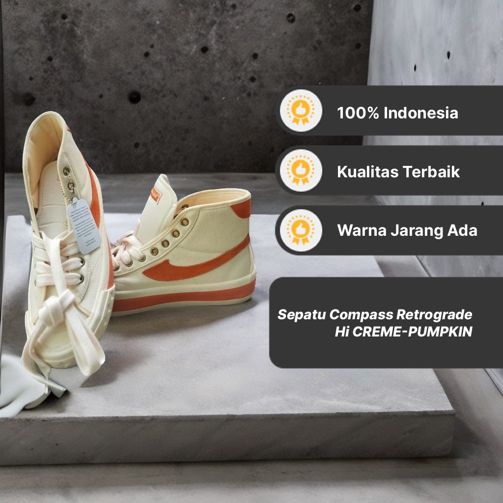 Sepatu Compass Retrograde Hi CREME-PUMPKIN - Warna Jarang Ada, Fesyen ...