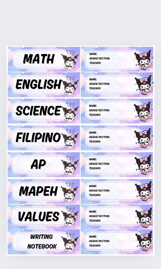 Subject /Name Sticker Label, Computers & Tech, Laptops & Notebooks on ...