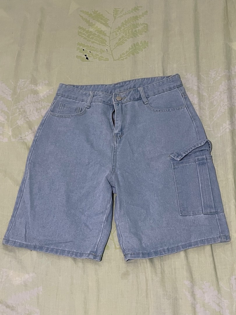 Unisex Cargo Denim Jorts with Multi-Pocket, Women's Fashion, Bottoms ...