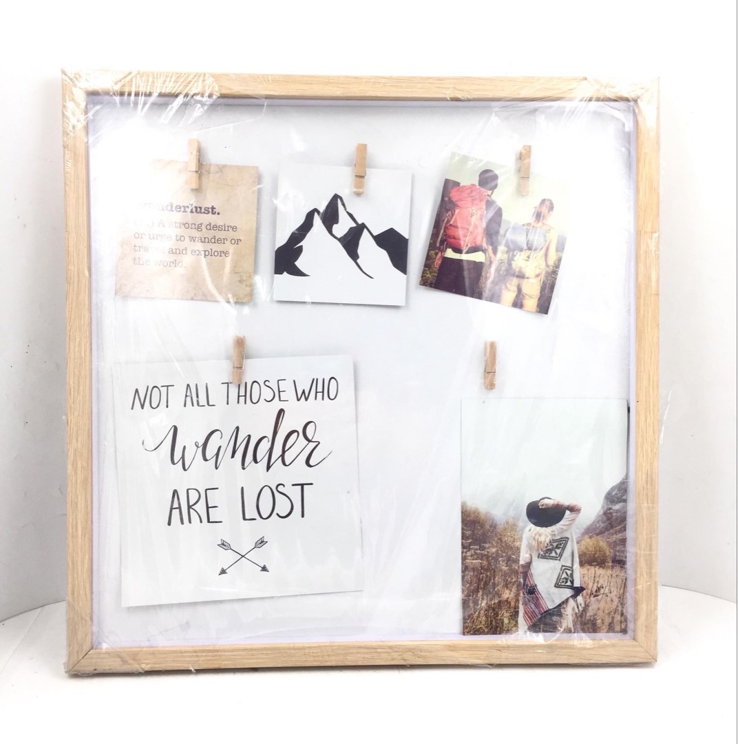 Wall Memory Board 16" Oak Peg Frame Display Decor, Furniture & Home ...