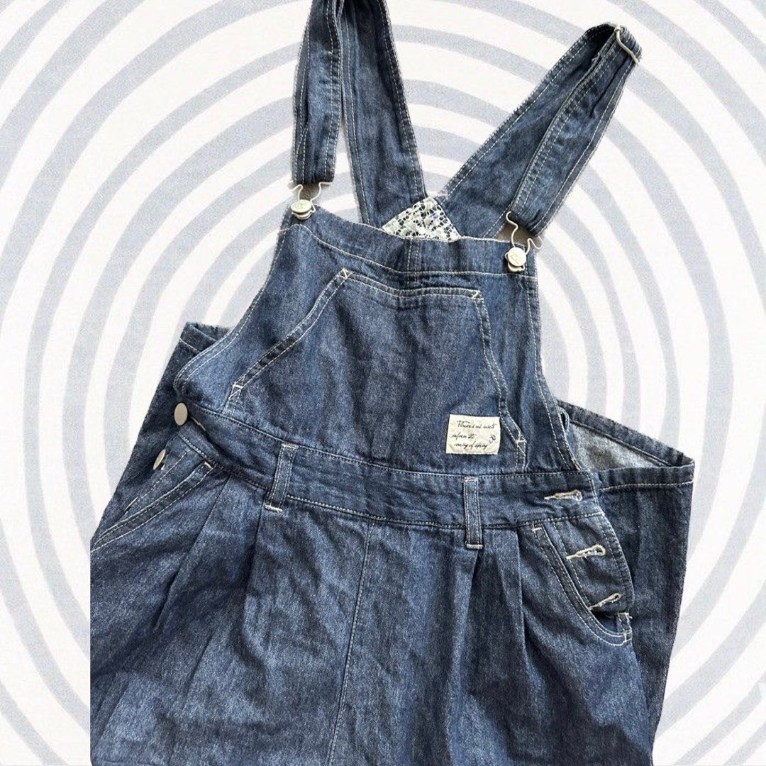 y2k denim overalls, Women's Fashion, Dresses & Sets, Jumpsuits on Carousell