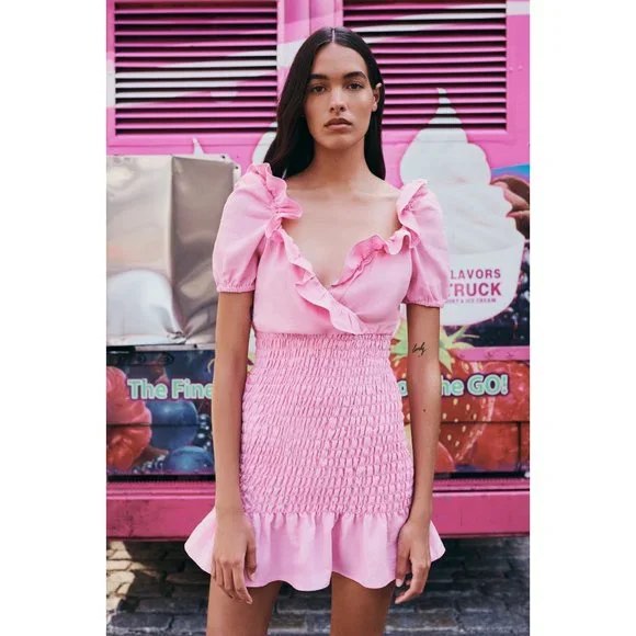 Zara Linen Ruffle Dress, Women's Fashion, Dresses & Sets, Dresses on ...