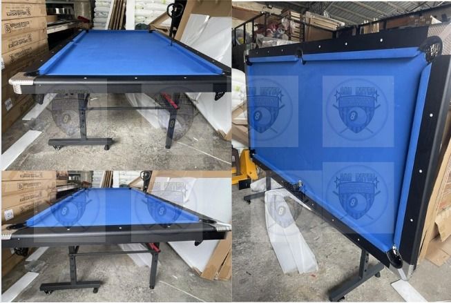 4X8FT METAL LEG FOLDABLE BILLIARD TABLE WITH WHEELS, Sports Equipment ...