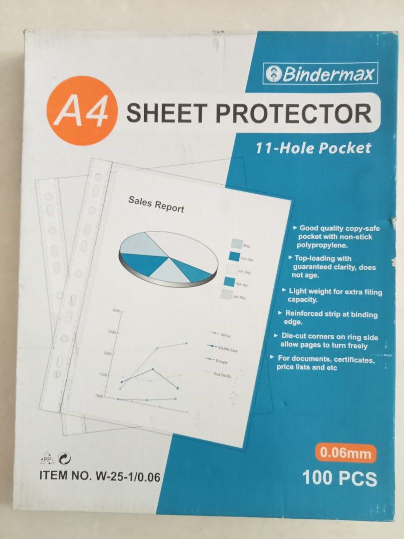 A4 Sheet Protector with 11- Hole Pocket, Hobbies & Toys, Stationery ...
