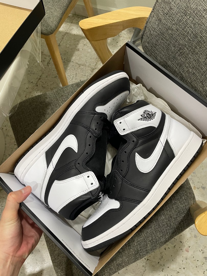 Air Jordan AJ 1 Black White UK9.5 new, Men's Fashion, Footwear ...