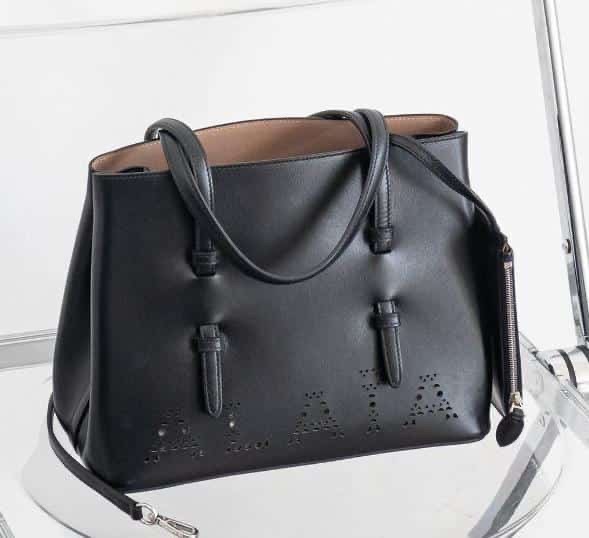 Alaia Mina 25 Perforated Logo Tote Bag Black (Complete with dustbag ...