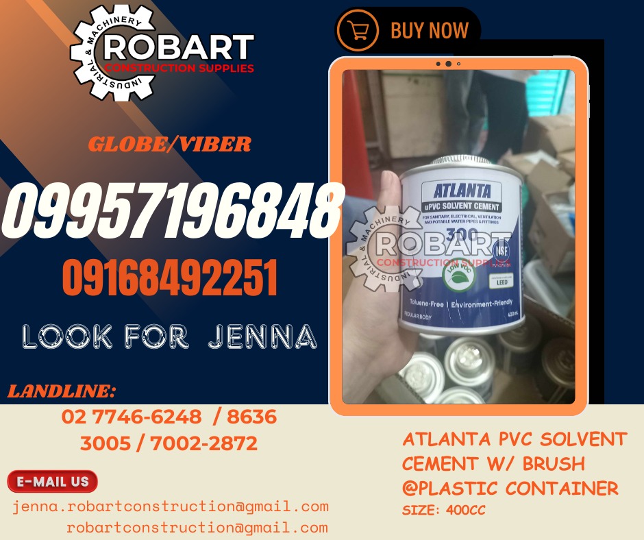 Atlanta PVC Solvent Cement w/ Brush Plastic Containers 440CC ...