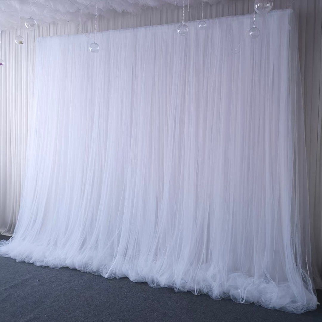 Backdrop rental setup with stand & light curtain for birthday party ...