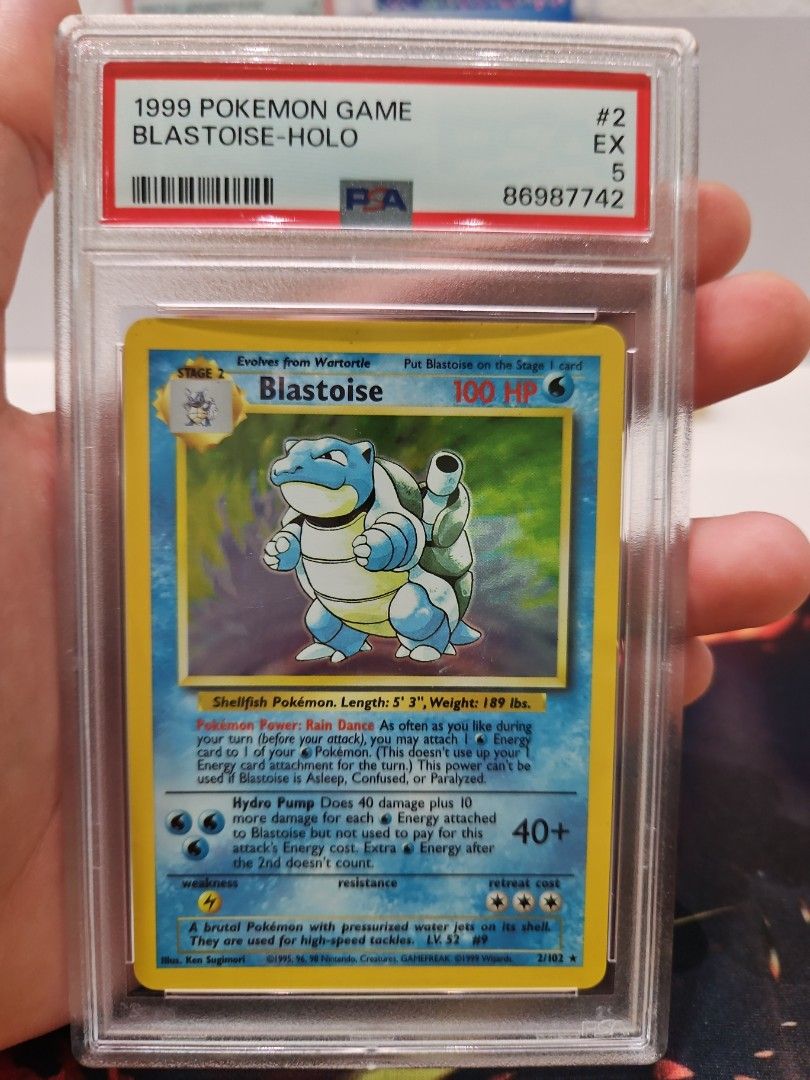 BLASTOISE HOLO BASE SET [PSA 5], Hobbies & Toys, Toys & Games on Carousell